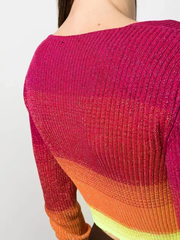 Gcds Dégradé-effect Lurex Cropped Cardigan