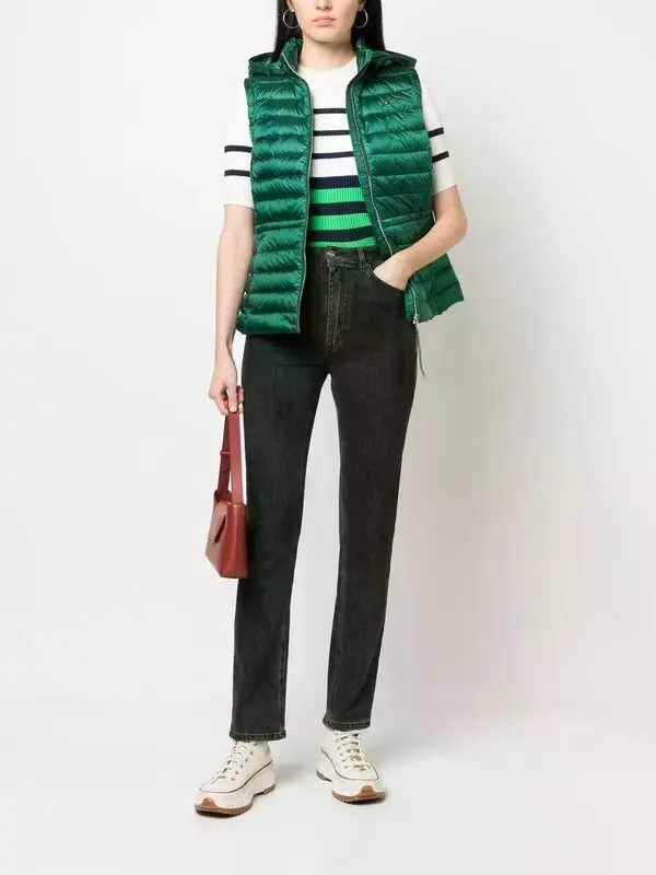 Tommy Hilfiger Padded Zip-up Gilet With Detachable Hood - Green
