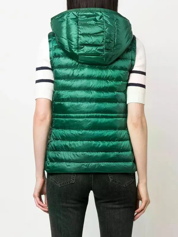Tommy Hilfiger Padded Zip-up Gilet With Detachable Hood - Green