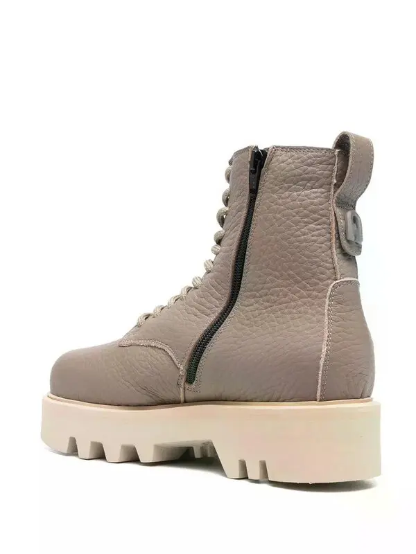 Furla Rita Lace-up Combat Boots - Neutrals