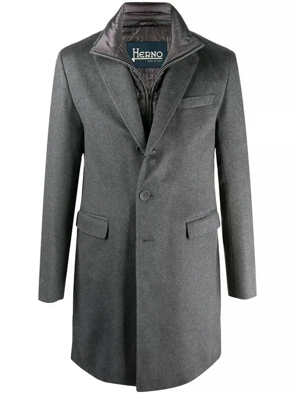 Herno Single-breasted Layered Coat