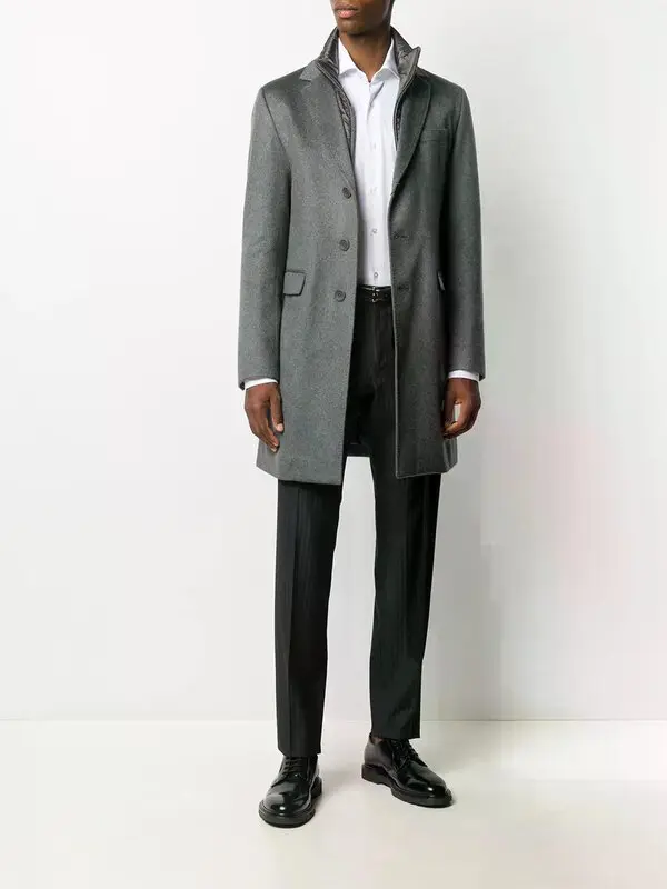 Herno Single-breasted Layered Coat