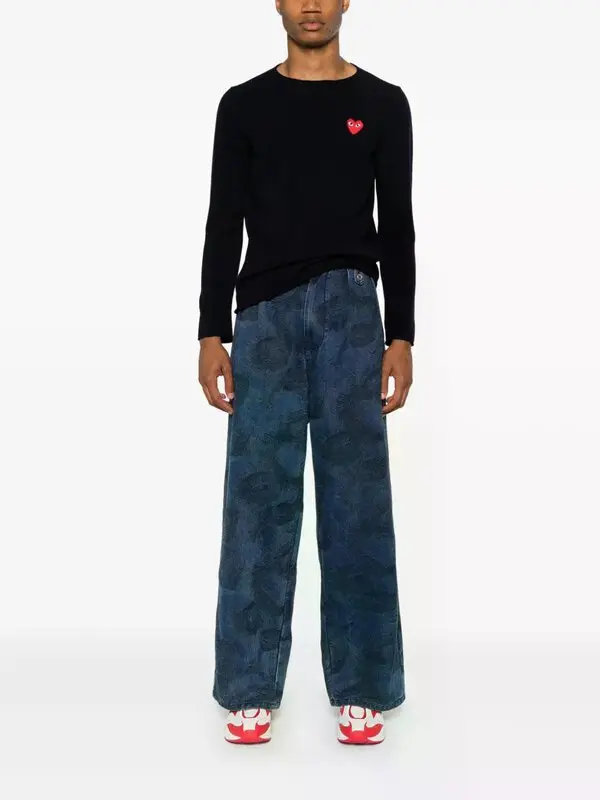 Play Comme Des Garcon Embroidered Logo Jumper - Blue