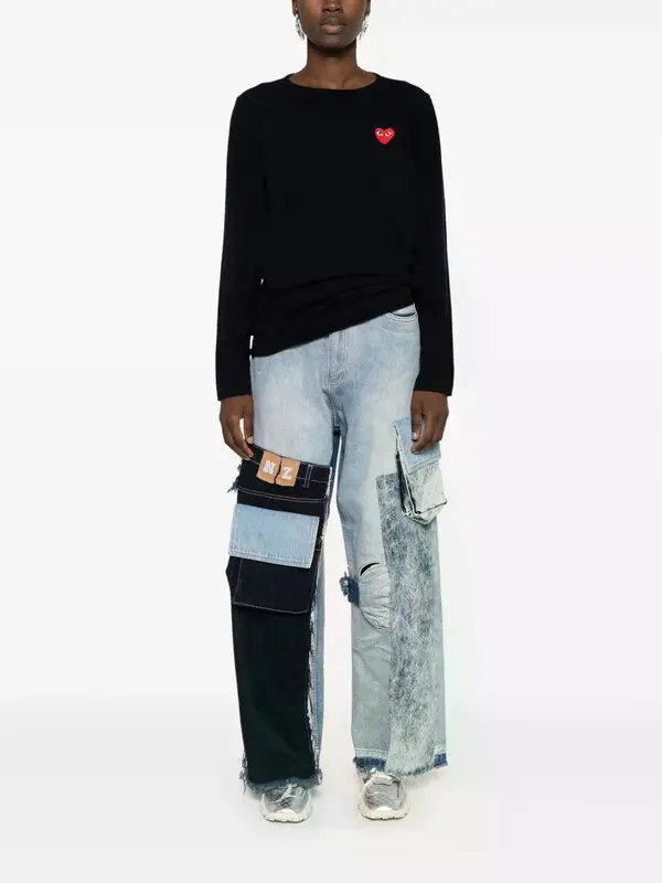 Play Comme Des Garcon Embroidered Logo Jumper - Blue