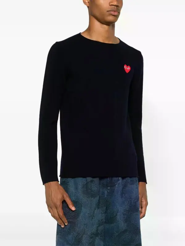 Play Comme Des Garcon Embroidered Logo Jumper - Blue