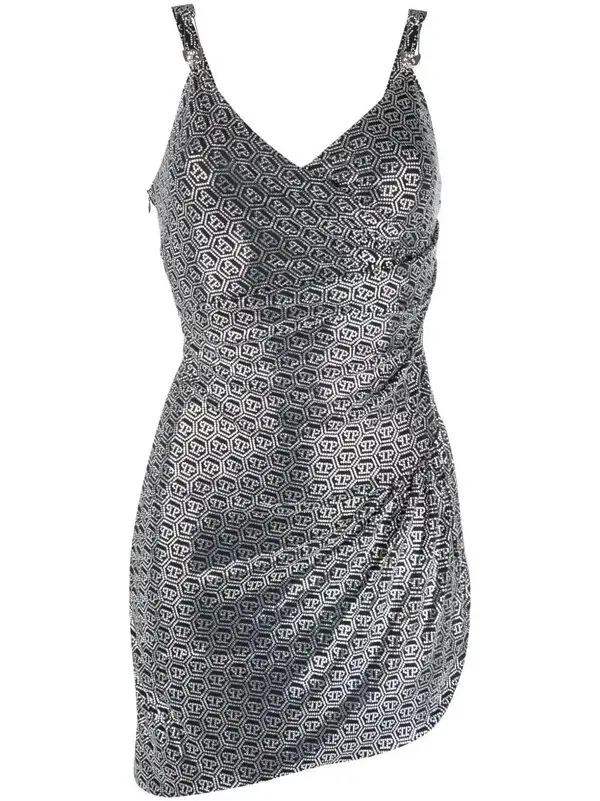 Philipp Plein Crystal-embellished Logo Mini Dress