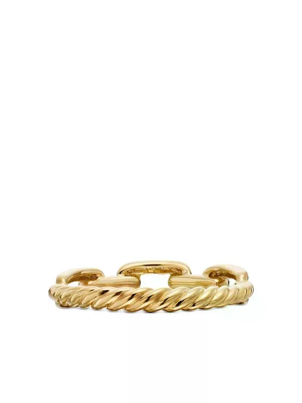 David Yurman 18kt Yellow Chain Link Diamond Ring