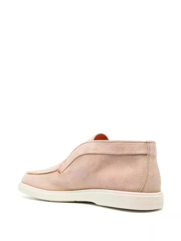 Santoni Almond-toe Suede Boots - Neutrals