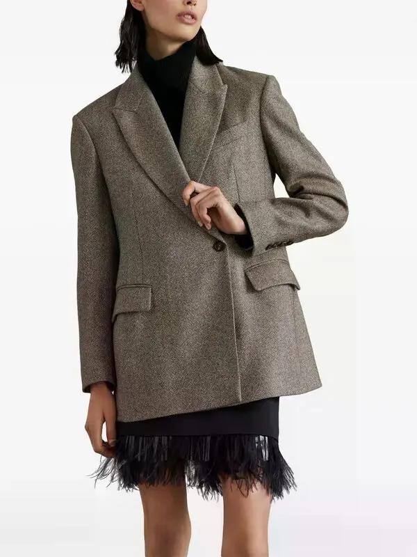 Brunello Cucinelli Double-breasted Herringbone Blazer