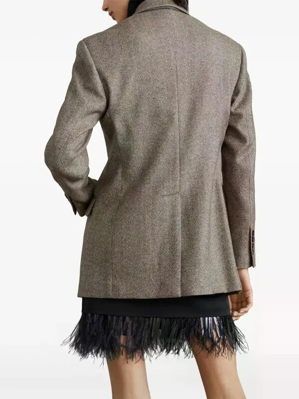 Brunello Cucinelli Double-breasted Herringbone Blazer
