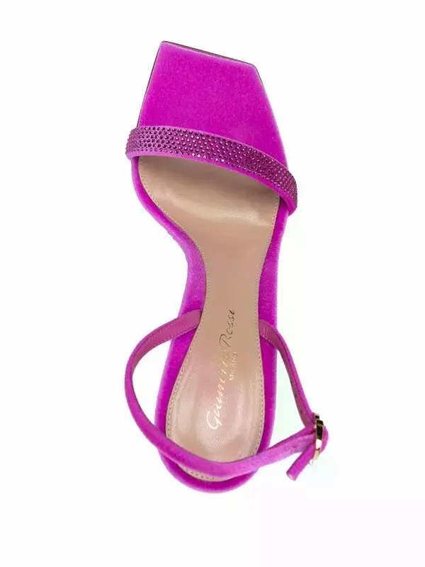 GIANVITO ROSSI Rhinestone-embellished Leather Sandals - Pink