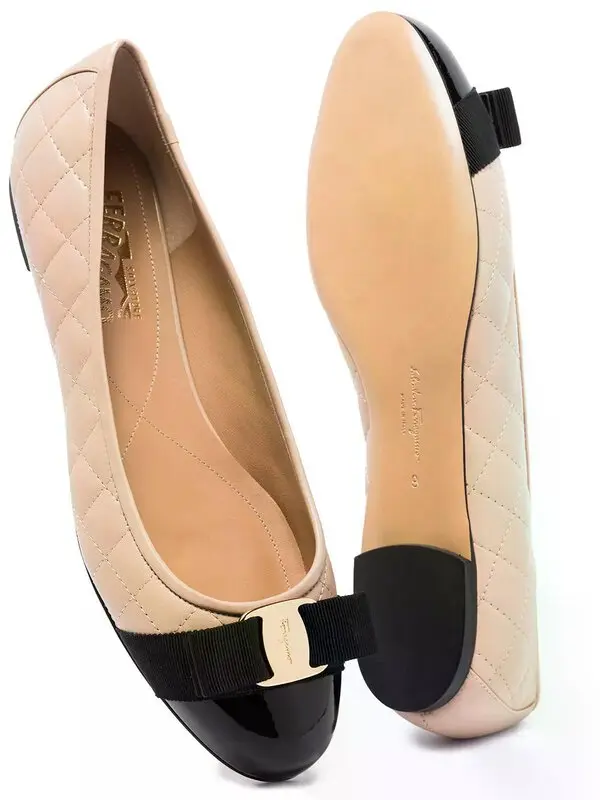 FERRAGAMO Quilted Ballerina Shoes - Neutrals