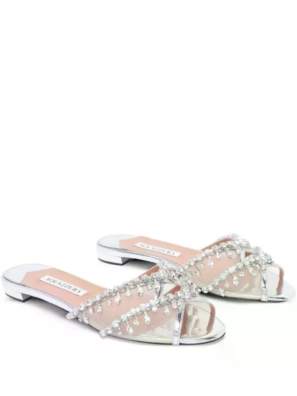 AQUAZZURA Temptation Crystal Sandals - Silver