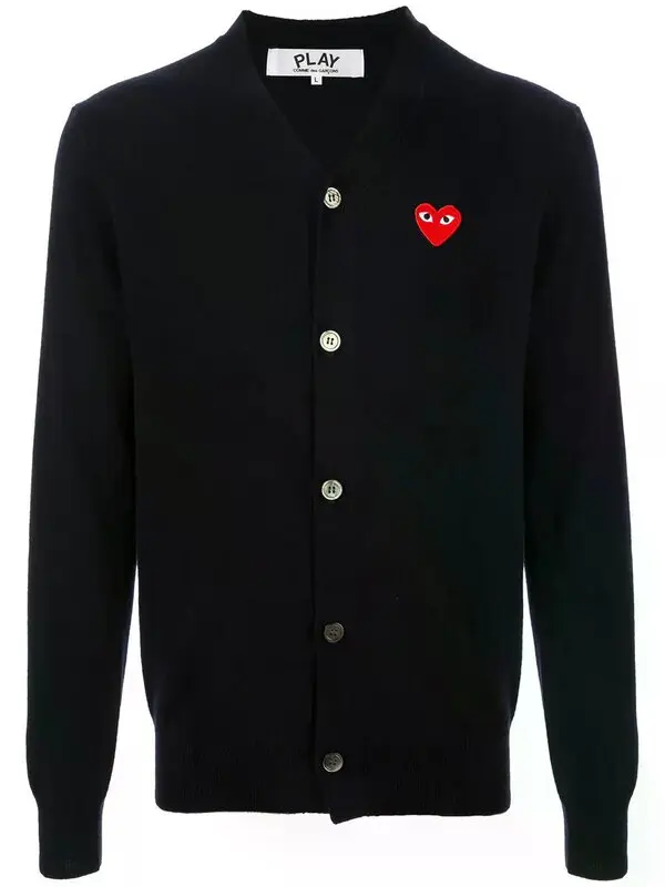 Play Comme Des Garcon Embroidered Logo Cardigan