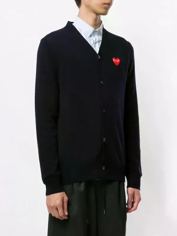 Play Comme Des Garcon Embroidered Logo Cardigan