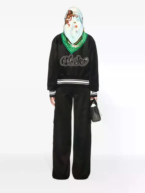 Off-White Satin Bomber Jacket