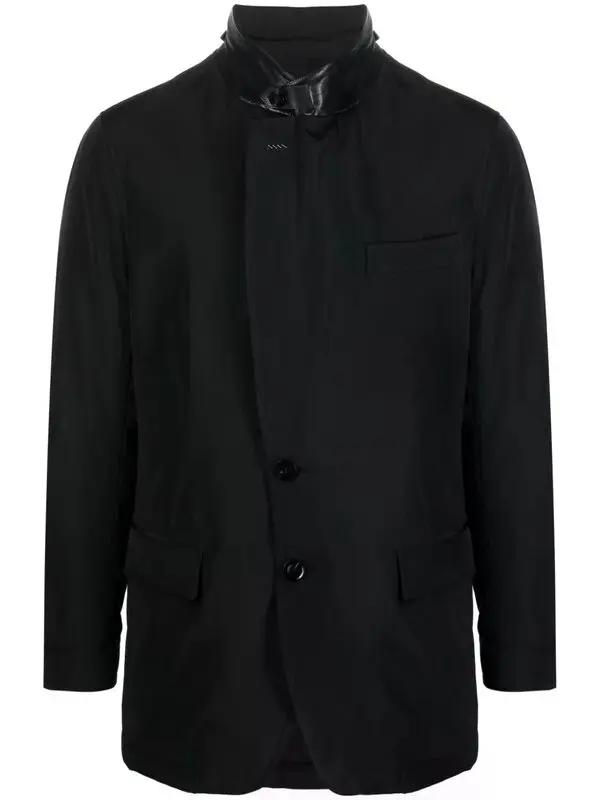 TOM FORD Leather-trim Single-breasted Blazer