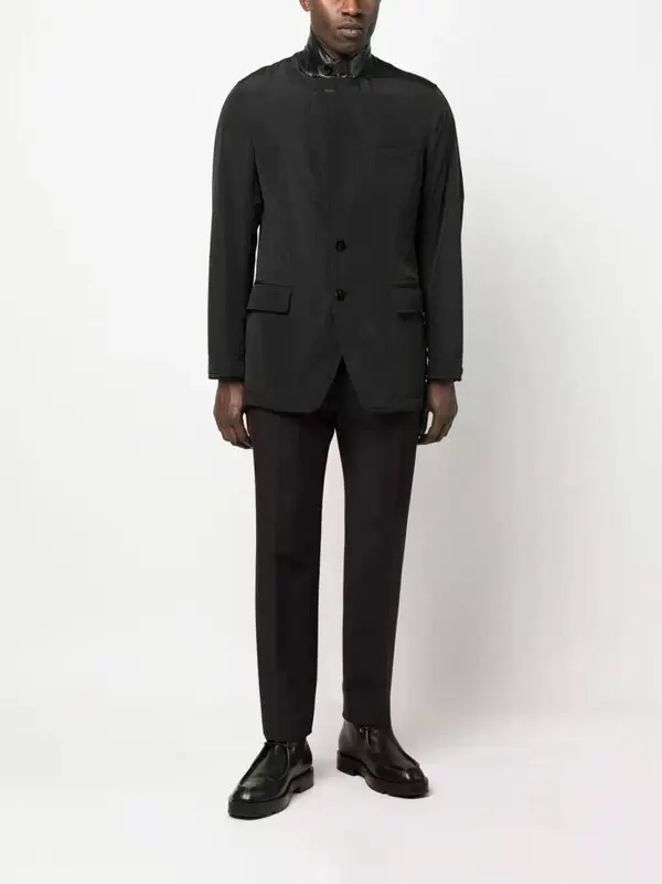 TOM FORD Leather-trim Single-breasted Blazer