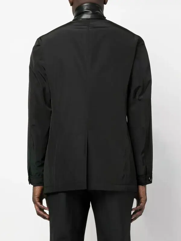 TOM FORD Leather-trim Single-breasted Blazer