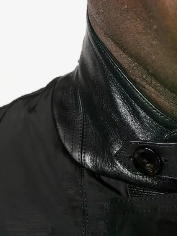 TOM FORD Leather-trim Single-breasted Blazer