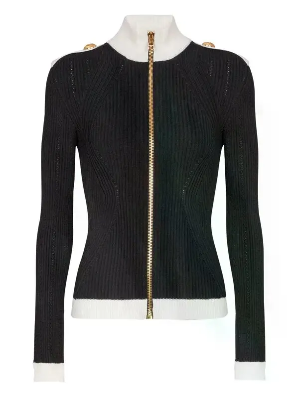 Balmain Ribbed-knit Cardigan
