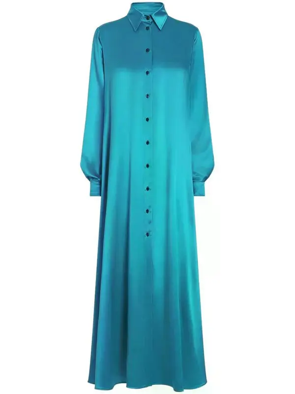 Dolce & Gabbana Satined Shirt Dress - Blue