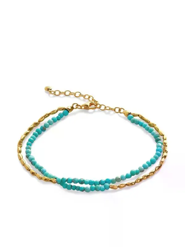 Monica Vinader Mini Nugget Gemstone Beaded Bracelet - Blue