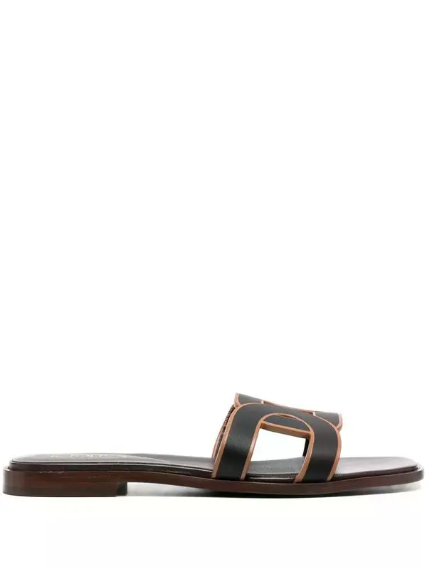 TOD'S Leather Logo Strap Sandals