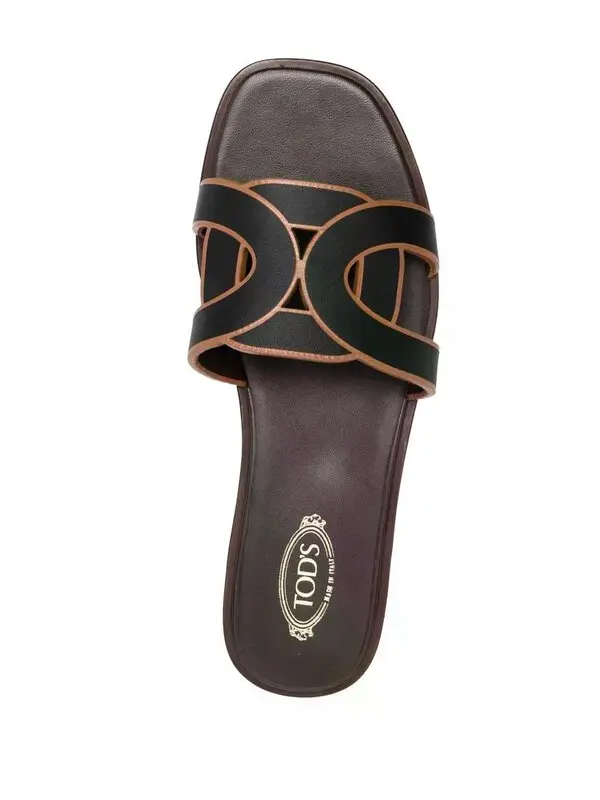 TOD'S Leather Logo Strap Sandals