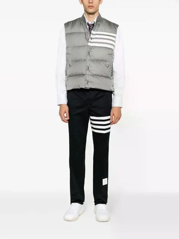 Thom Browne 4-bar Matte Nylon Down Vest - Grey