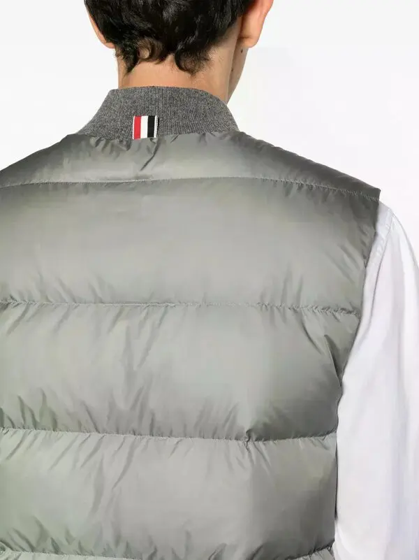 Thom Browne 4-bar Matte Nylon Down Vest - Grey