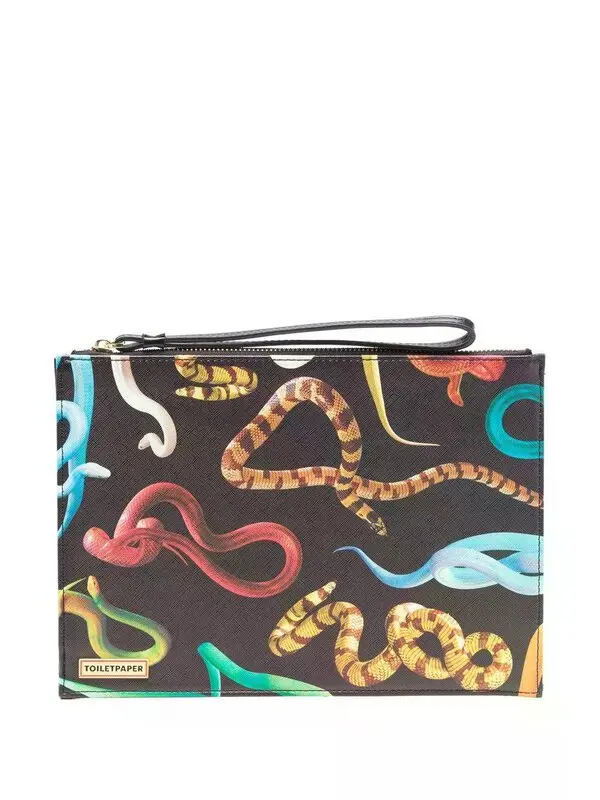 SELETTI Snake-print Wash Bag