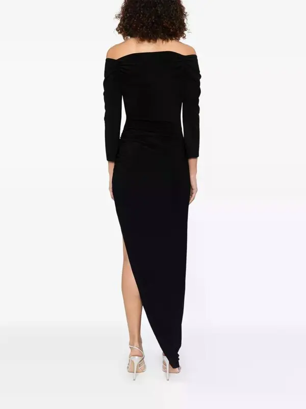 Norma Kamali Side-drape Off-shoulder Gown