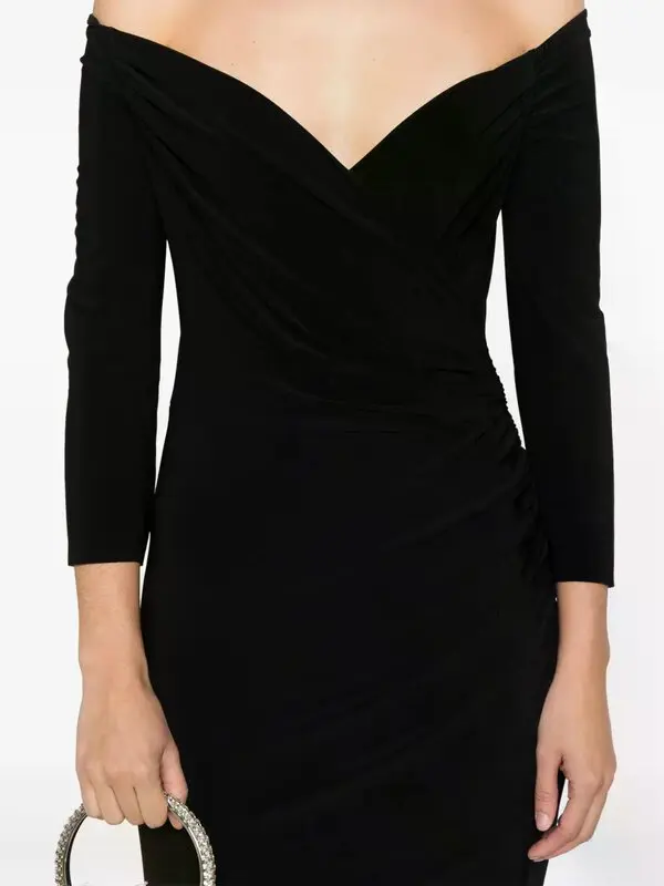 Norma Kamali Side-drape Off-shoulder Gown