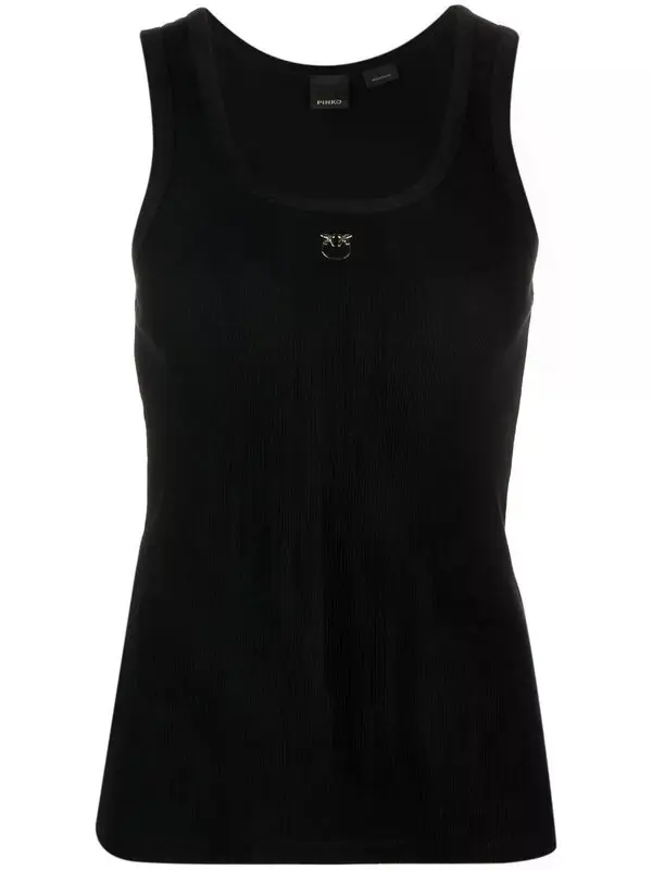 Pinko Embroidered Logo Ribbed Tank Top