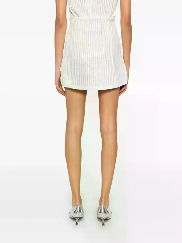 SELF-PORTRAIT Sequined Crochet Mini Skirt