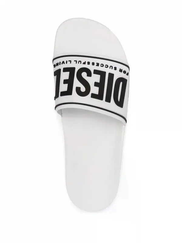 DIESEL® Logo Embossed Pool Slides