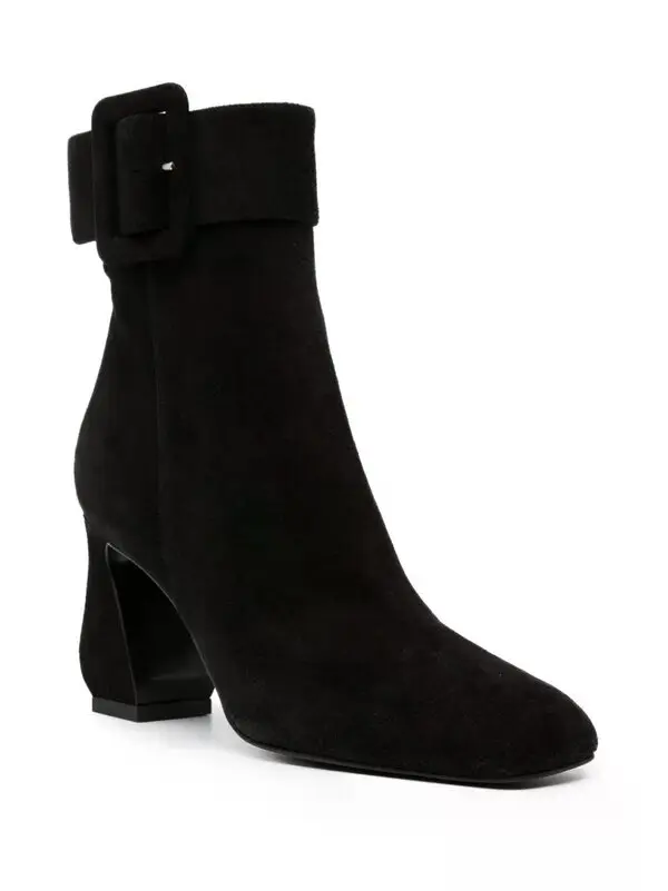 SERGIO ROSSI 85mm Square-toe Leather Boots