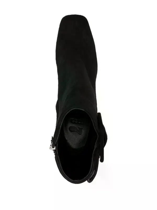 SERGIO ROSSI 85mm Square-toe Leather Boots