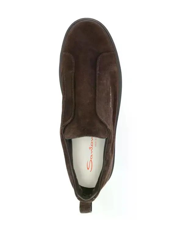 Santoni Suede Slip-on Sneakers - Brown