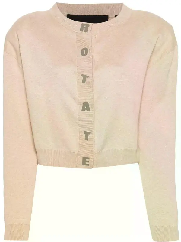 ROTATE BY BIRGER CHRISTENSEN Logo-lettering Cardigan - Neutrals