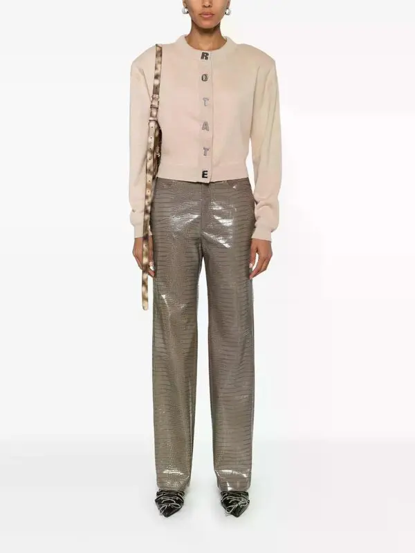 ROTATE BY BIRGER CHRISTENSEN Logo-lettering Cardigan - Neutrals