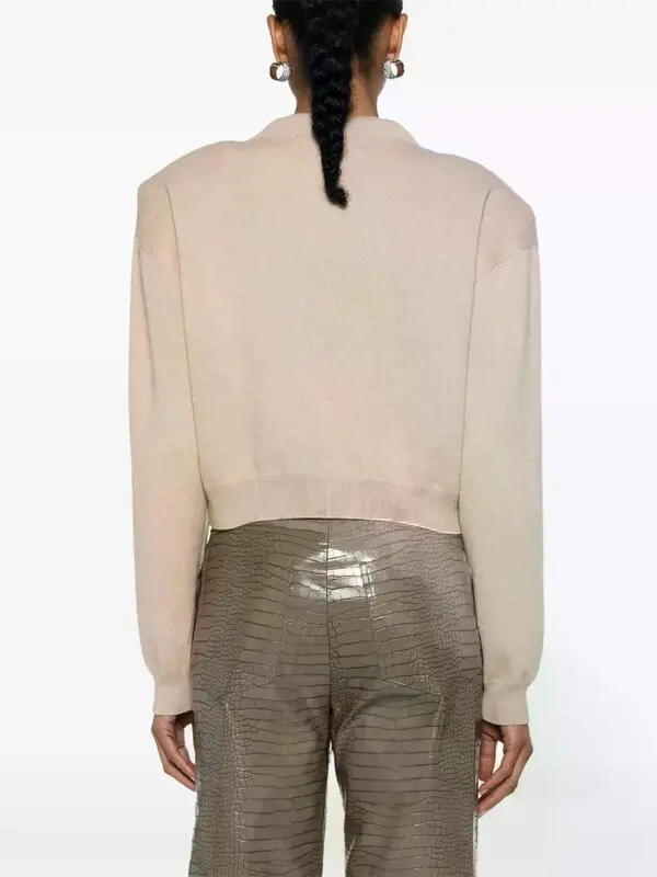 ROTATE BY BIRGER CHRISTENSEN Logo-lettering Cardigan - Neutrals