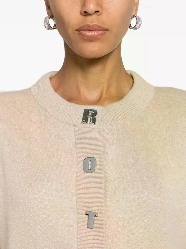 ROTATE BY BIRGER CHRISTENSEN Logo-lettering Cardigan - Neutrals