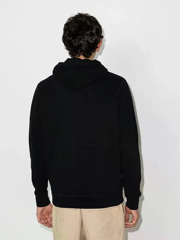 Sunspel Loopback Cotton Jersey Drawstring Hoodie - Black