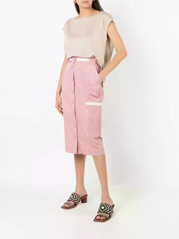 ALCACUZ Buttoned High-waisted Skirt