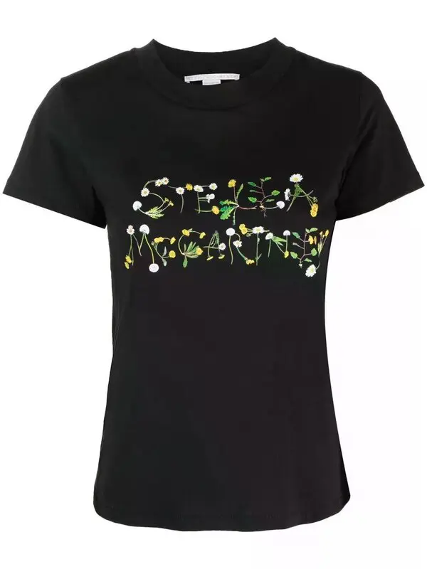 Stella McCartney Dandelion Logo-print T-shirt - Black