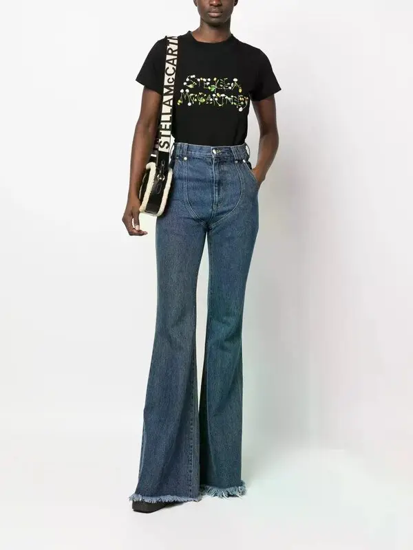 Stella McCartney Dandelion Logo-print T-shirt - Black