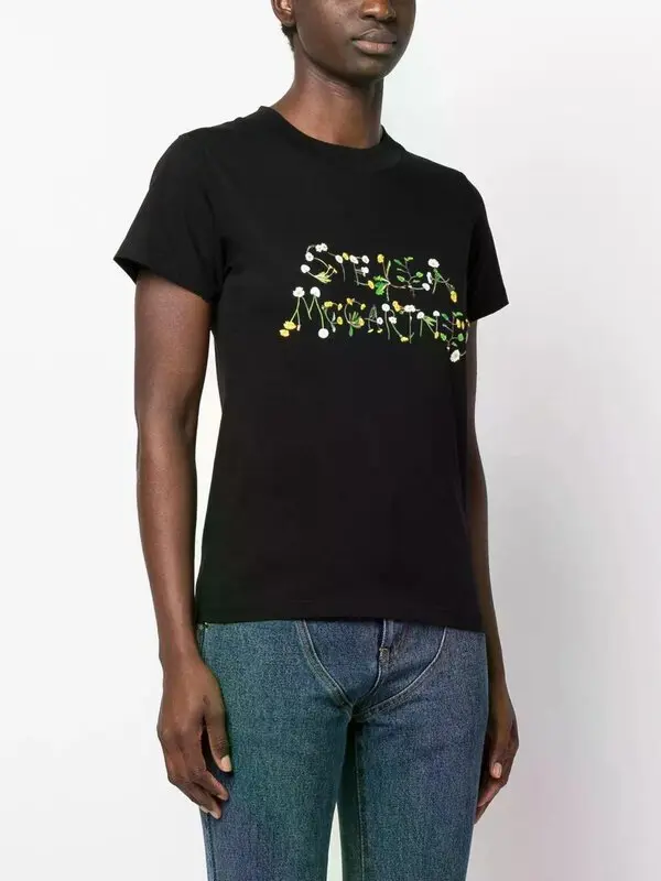 Stella McCartney Dandelion Logo-print T-shirt - Black
