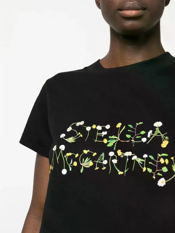 Stella McCartney Dandelion Logo-print T-shirt - Black